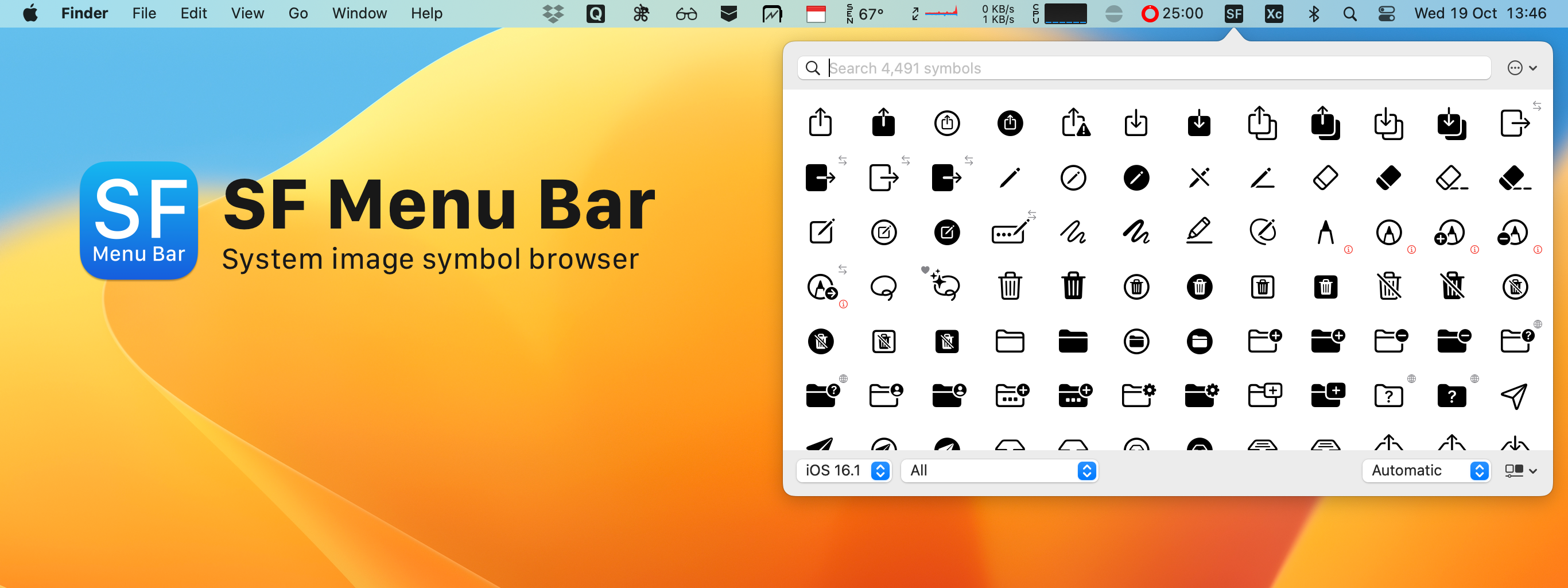 SF Menu Bar: System image symbol browser | Press Kit
